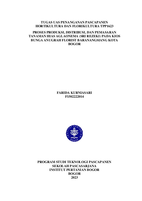 (PDF) PROSES PRODUKSI, DISTRIBUSI, DAN PEMASARAN TANAMAN HIAS AGLAONEMA ...