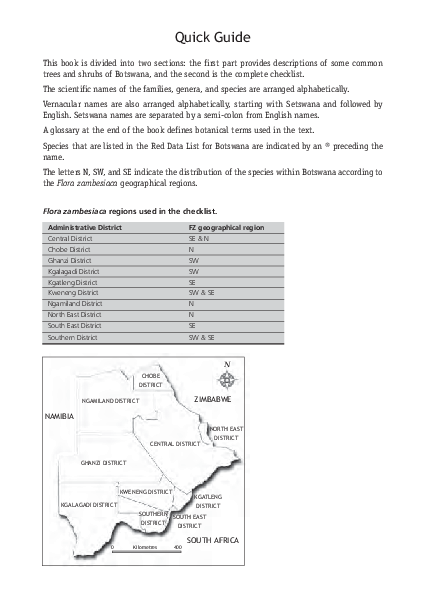 (PDF) Trees of Botswana: names and distribution