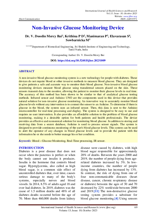 (PDF) Non-Invasive Glucose Monitoring Device