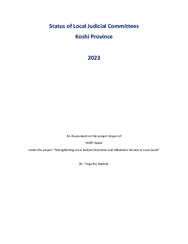 (PDF) Status Report of Judicial Committee