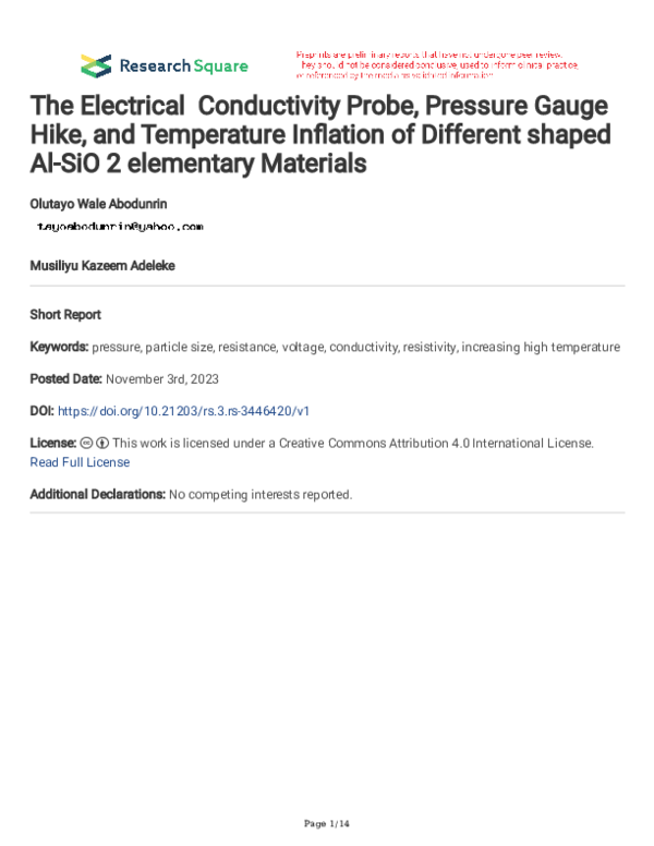 (PDF) The Electrical Conductivity Probe, Pressure Gauge Hike, and ...
