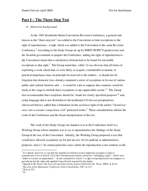 (PDF) Part I -The Three Step Test