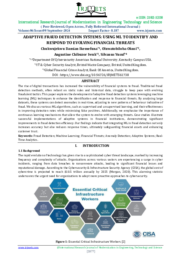 (PDF) ADAPTIVE FRAUD DETECTION SYSTEMS: USING ML TO IDENTIFY AND ...