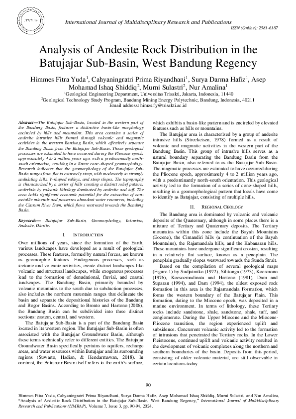 (PDF) Analysis of Andesite Rock Distribution in the Batujajar Sub-Basin ...