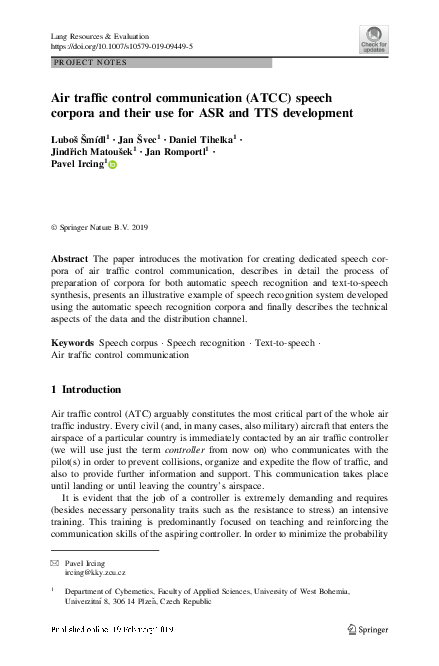 (PDF) Air traffic control communication (ATCC) speech corpora and their ...