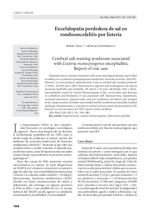 (PDF) Encefalopatía perdedora de sal en romboencefalitis por listeria
