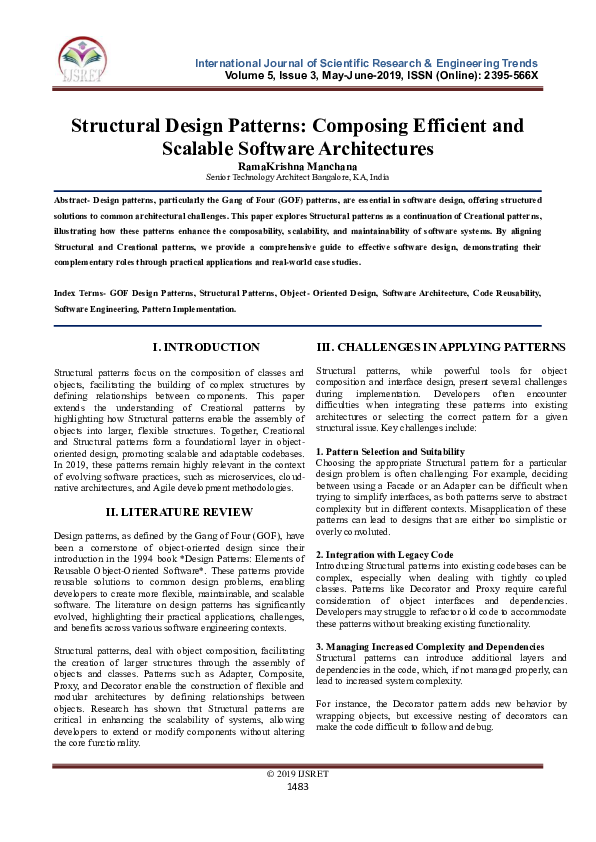 Pdf Structural Design Patterns Composing Efficient And Scalable Software Architectures
