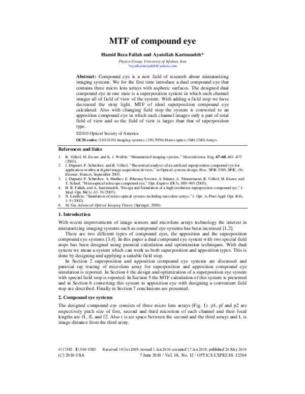 (PDF) MTF of compound eye