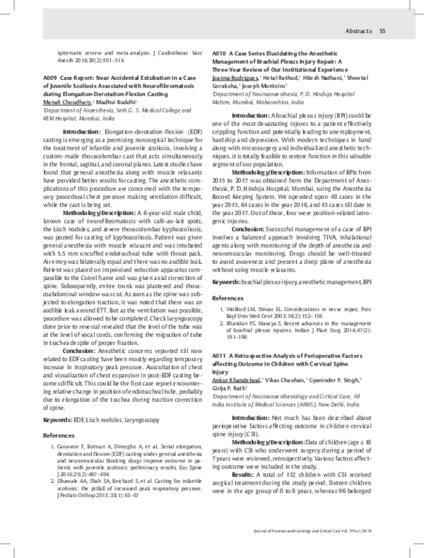 (PDF) A Case Series Elucidating the Anesthetic Management of Brachial ...