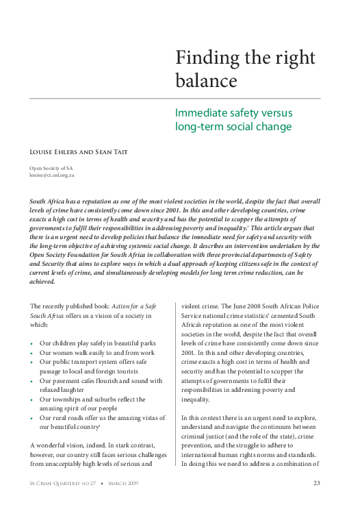 (PDF) Finding the Right Balance