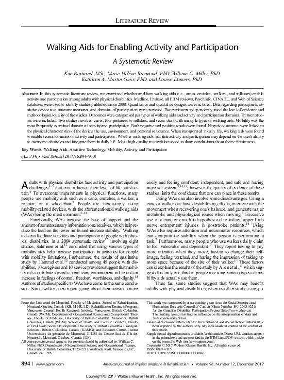(PDF) Walking Aids for Enabling Activity and Participation: A ...