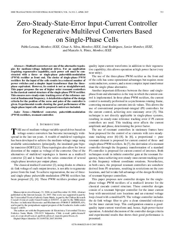 (PDF) Zero-Steady-State-Error Input-Current Controller for Regenerative Multilevel Converters ...