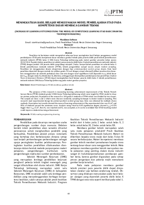 (PDF) Meningkatkan Hasil Belajar Menggunakan Model Pembelajaran Stad ...