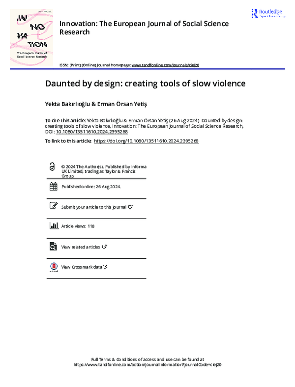 (PDF) Daunted by design: creating tools of slow violence