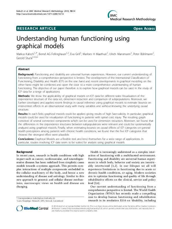 (PDF) Understanding human functioning using graphical models