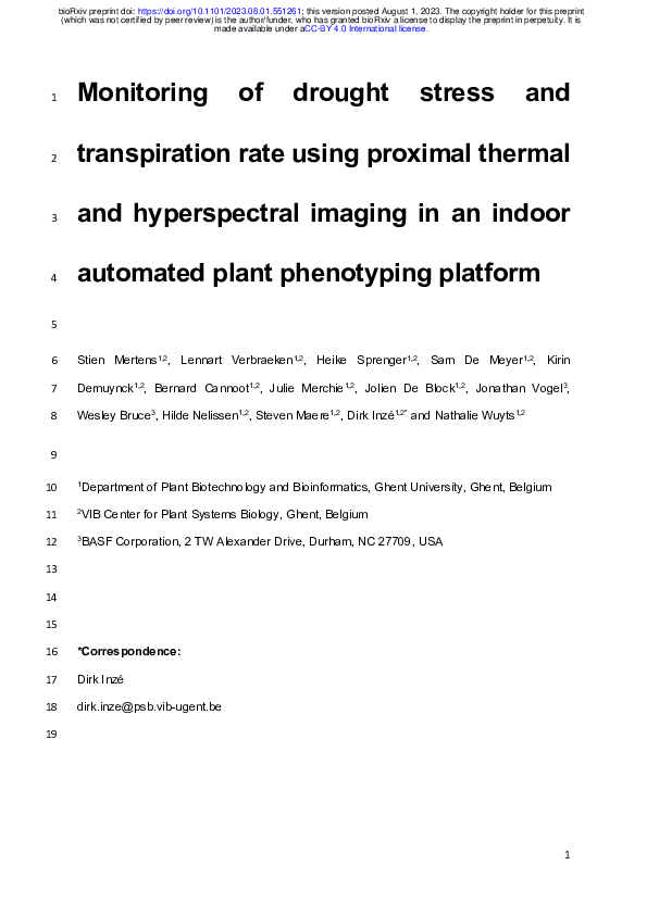 (PDF) Monitoring of drought stress and transpiration rate using ...