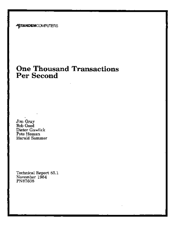 (PDF) One thousand transactions per second