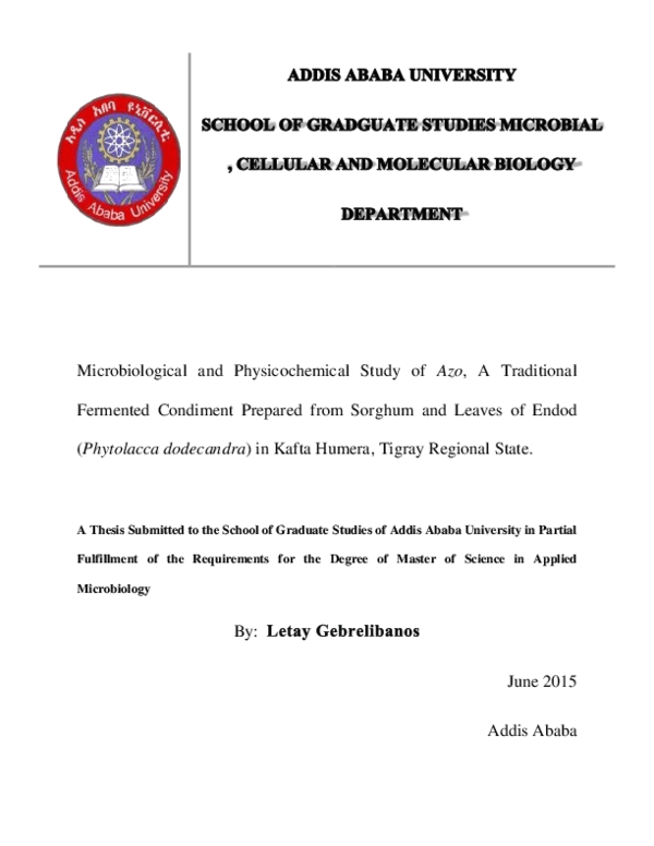 (PDF) Microbiological and Physicochemical Study of Azo, A Traditional ...