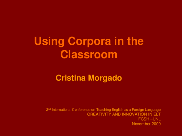 (PDF) Using Corpora in the Classroom