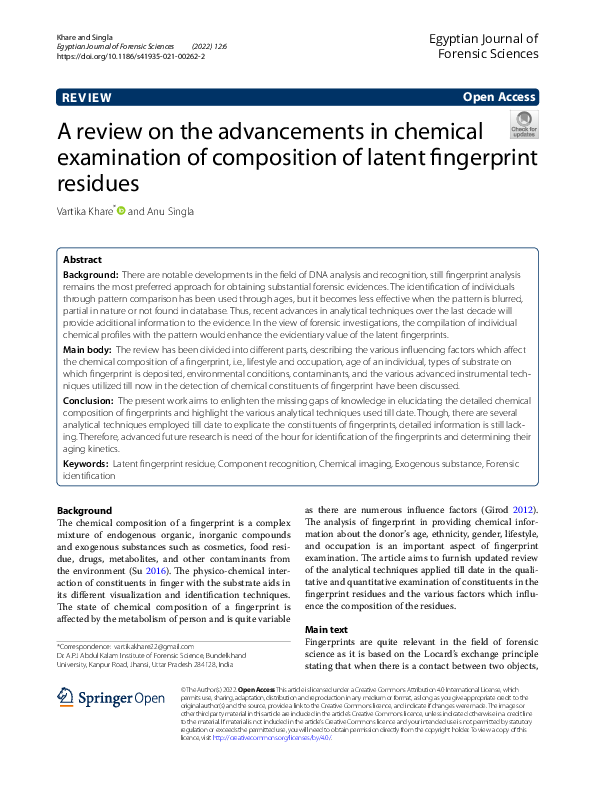 (PDF) A review on the advancements in chemical examination of ...