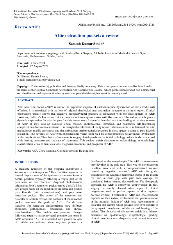 (PDF) Attic retraction pocket: a review