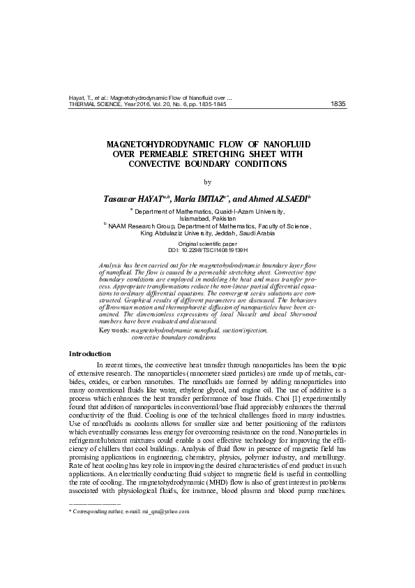 (PDF) MHD Nanofluid Flow Over Stretching Sheet