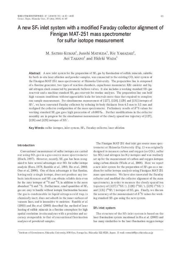 (PDF) A new SF_6 inlet system with a modified Faraday collector ...