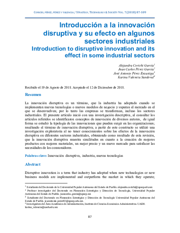 (PDF) Introduction to disruptive innovation and its effect in some ...