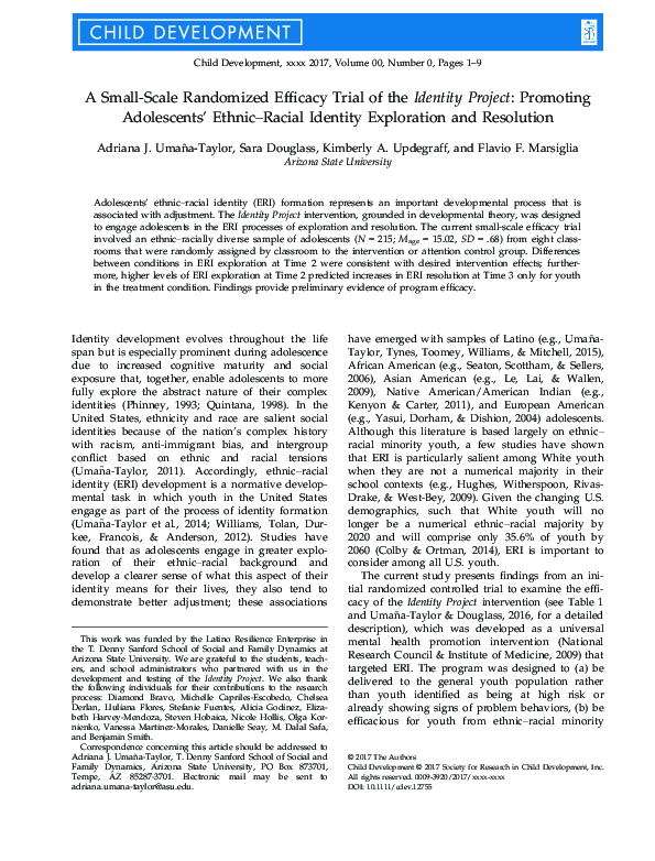 (PDF) A Small‐Scale Randomized Efficacy Trial of the Identity Project ...