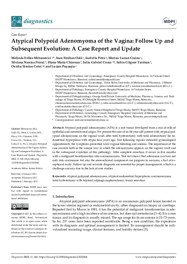(PDF) Atypical Polypoid Adenomyoma of the Vagina: Follow Up and ...