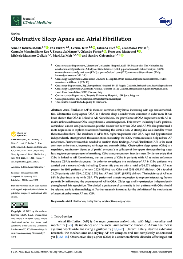 (PDF) Obstructive Sleep Apnea and Atrial Fibrillation | Amalia Moula ...
