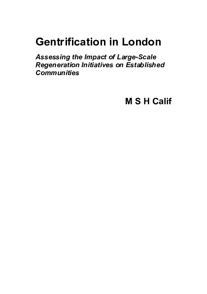 (PDF) Gentrification in London academia version