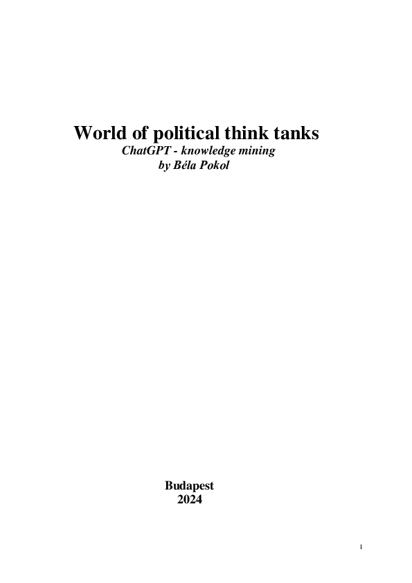 (PDF) World of political think tanks (ChatGPT - knowledge mining)