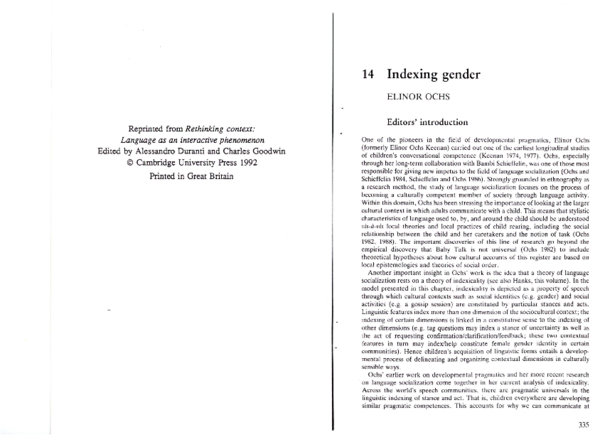 (PDF) Rethinking Context: Language as an Interactive Phenomenon