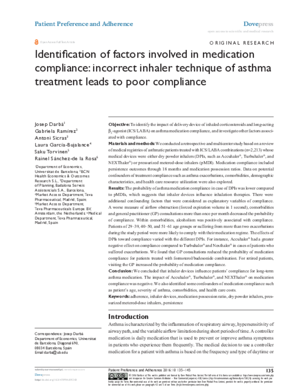 (PDF) Identification of Factors Involved In Medication Compliance ...