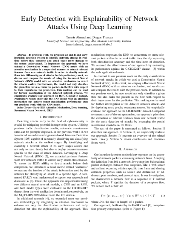 Pdf Explainable Rnn For Early Network Attack Detection