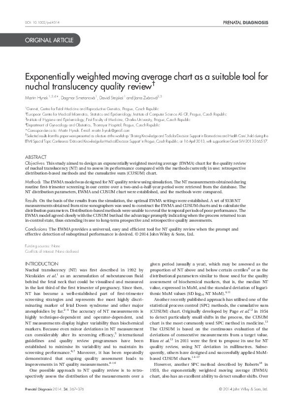 (PDF) Exponentially Weighted Moving Average Chart and Two-Component Measurement Error