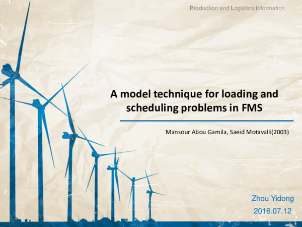 (PDF) A modeling technique for loading and scheduling problems in FMS