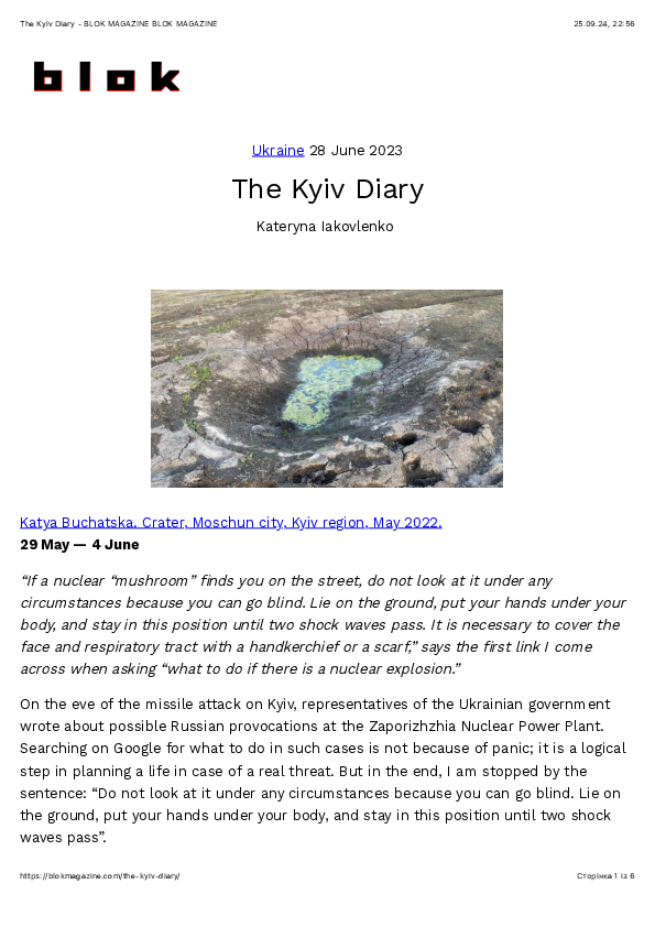 (PDF) The Kyiv Diary - BLOK MAGAZINE
