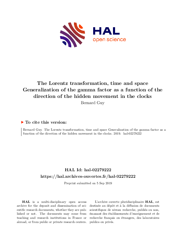 (PDF) The Lorentz transformation, time and space Generalization of the ...