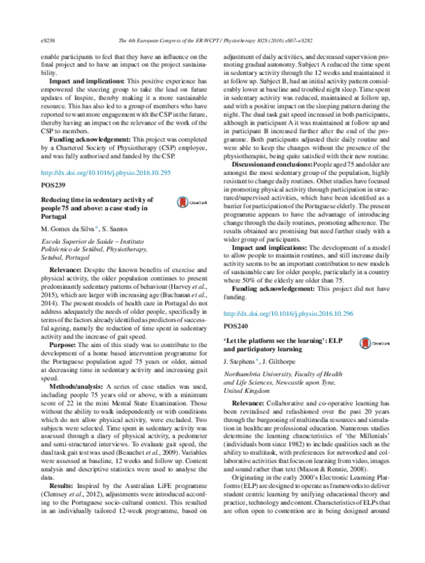(PDF) Reducing time in sedentary activity of people 75 and above: a ...