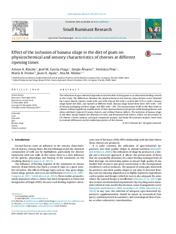 (PDF) Effect of the inclusion of banana silage in the diet of goats on ...