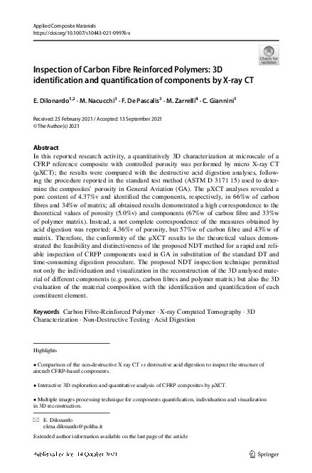 (PDF) Inspection of Carbon Fibre Reinforced Polymers: 3D identification ...