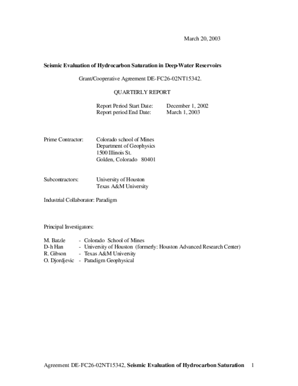 Pdf Seismic Evaluation Of Hydrocarbon Saturation In Deep Water Reservoirs