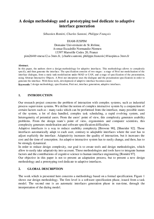(PDF) A design methodology and a prototyping tool dedicate to adaptive ...