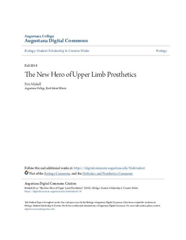 (PDF) The New Hero of Upper Limb Prosthetics | erin miskell - Academia.edu