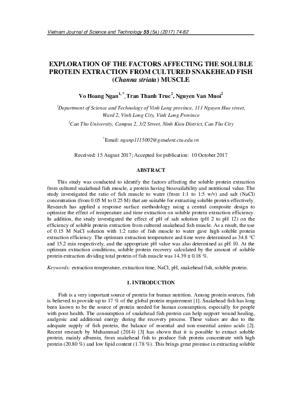 (PDF) EXPLORATION OF THE FACTORS AFFECTING THE SOLUBLE PROTEIN ...