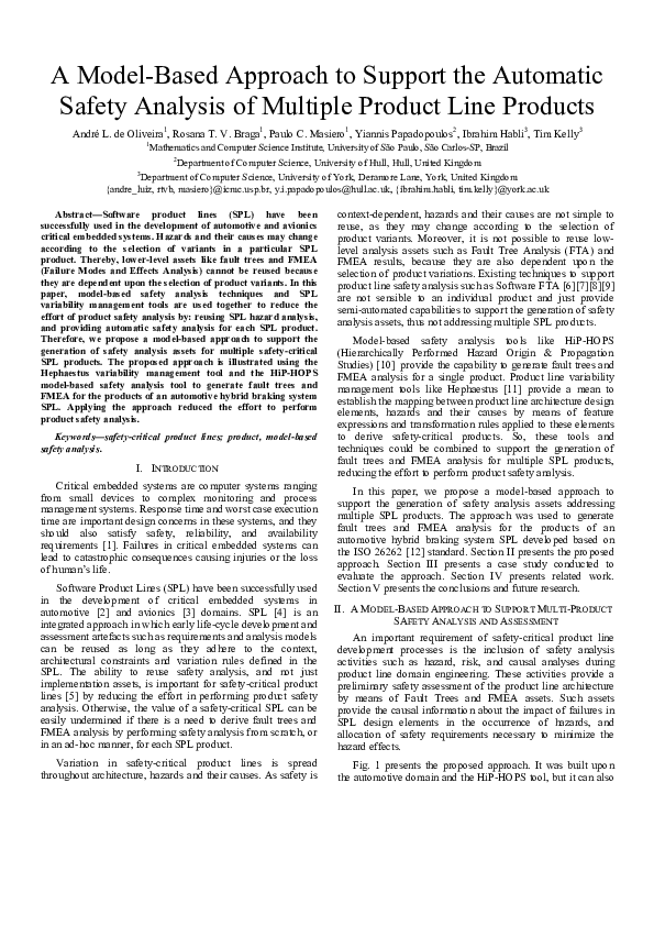 (PDF) A Model-Based Approach to Support the Automatic Safety Analysis ...