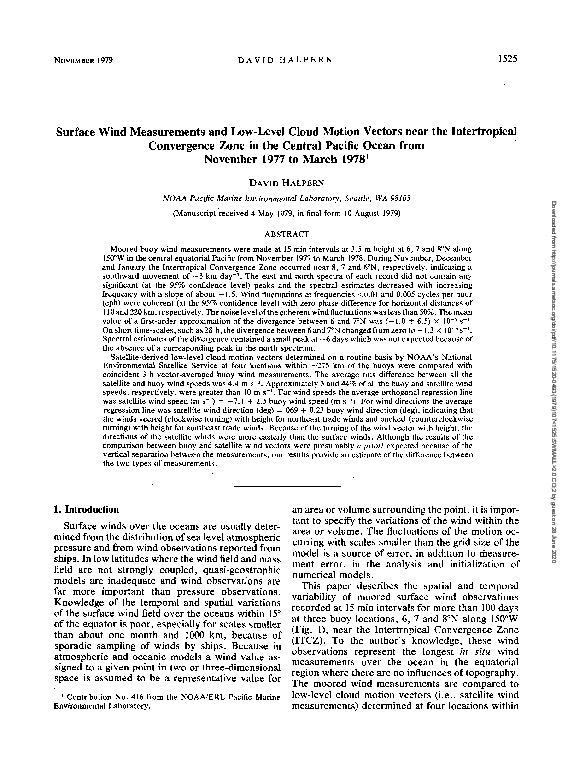 (PDF) Surface Wind Measurements and Low-Level Cloud Motion Vectors near ...