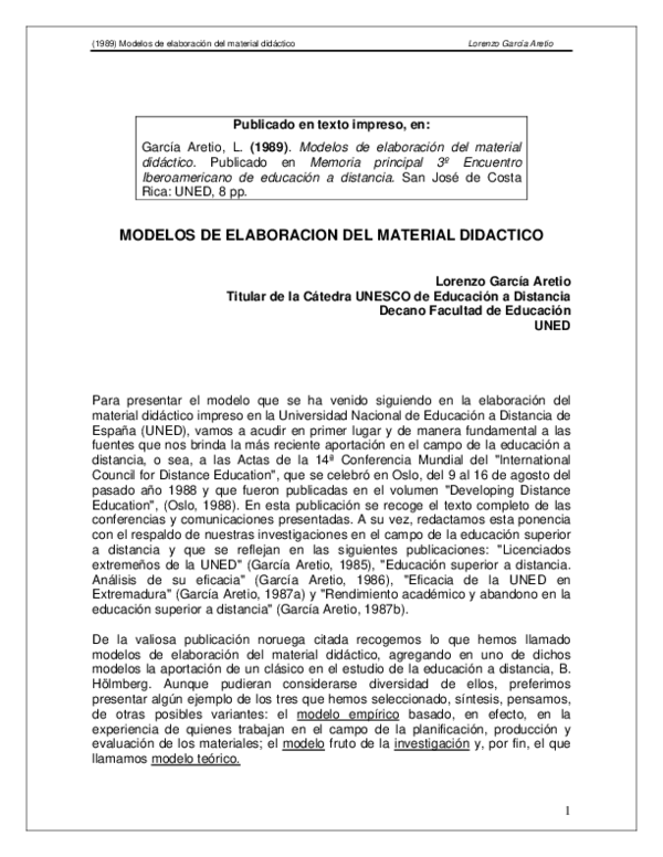 (PDF) Modelos de elaboración del material didáctico